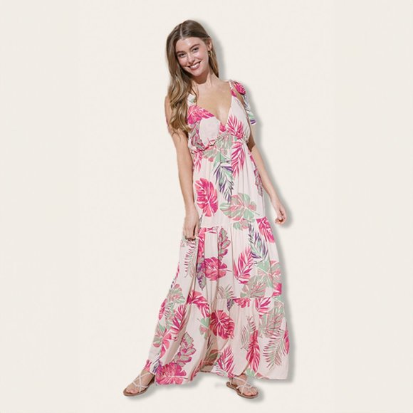 Loloh B. | Dresses | Pink Lemonade Tropical Maxi Dress | Poshmark